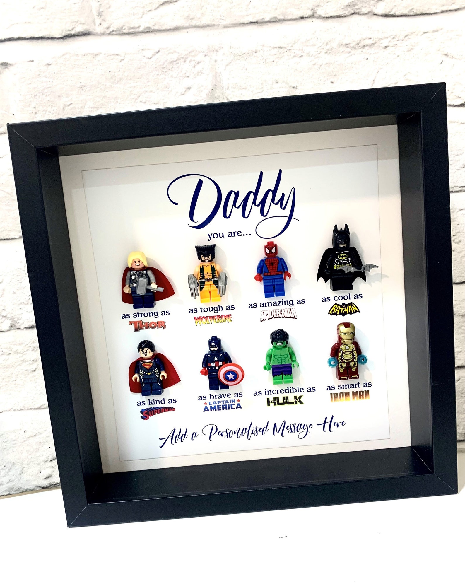 Personalised Daddy/dad Superhero Box Frame Personalised Frame - Etsy