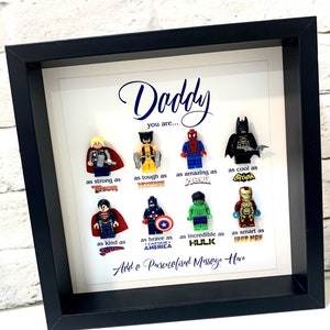 Personalised Daddy/dad Superhero Box Frame, Personalised Frame for Him ...
