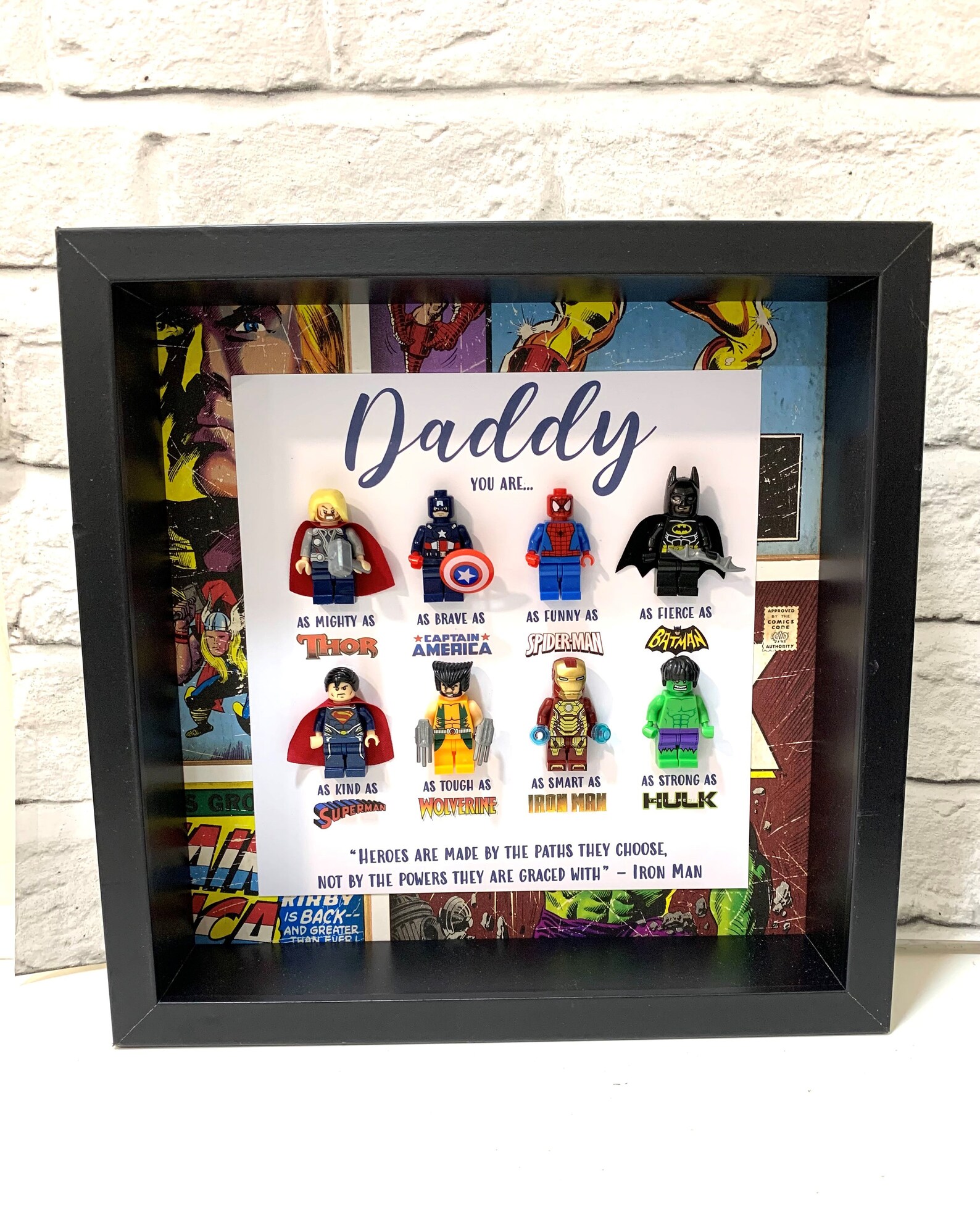 Personalised Daddy/dad Superhero Box Frame Personalised Frame - Etsy