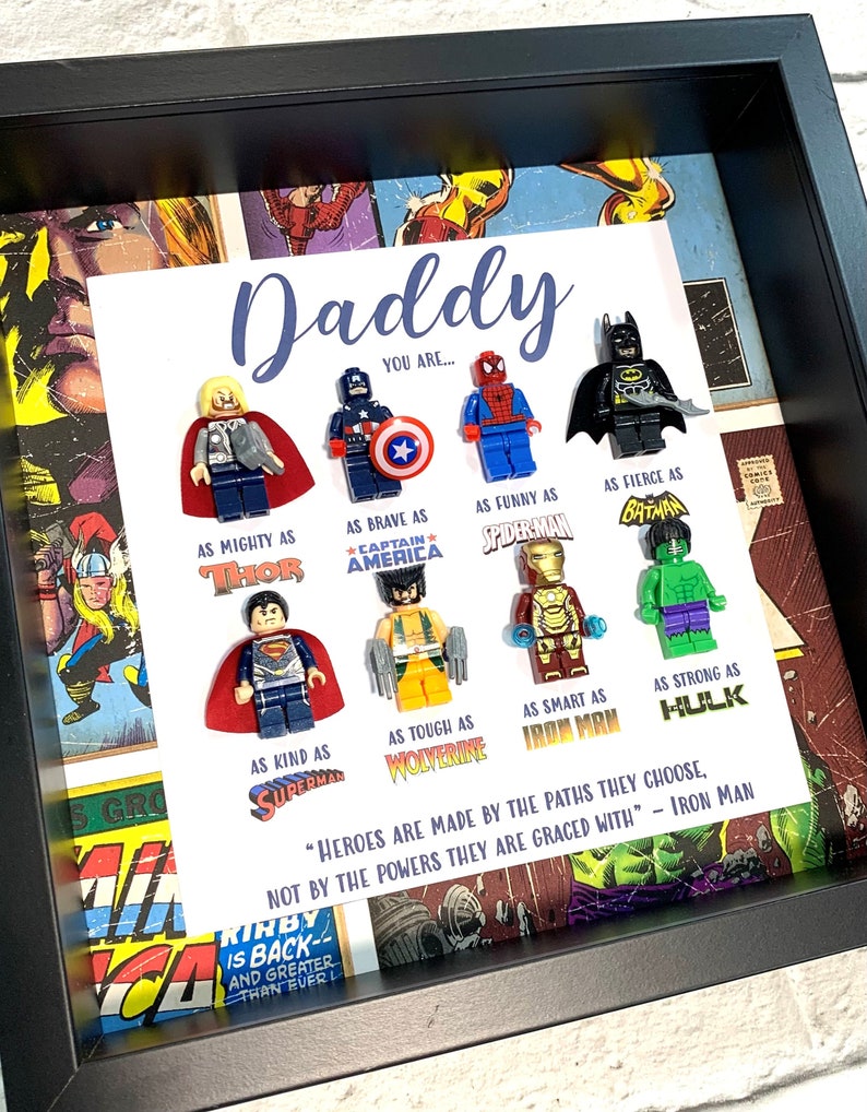 Personalised Daddy/dad Superhero Box Frame Personalised Frame - Etsy