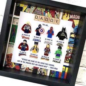 Personalised Daddy/dad Superhero Box Frame, Personalised Frame for Him ...