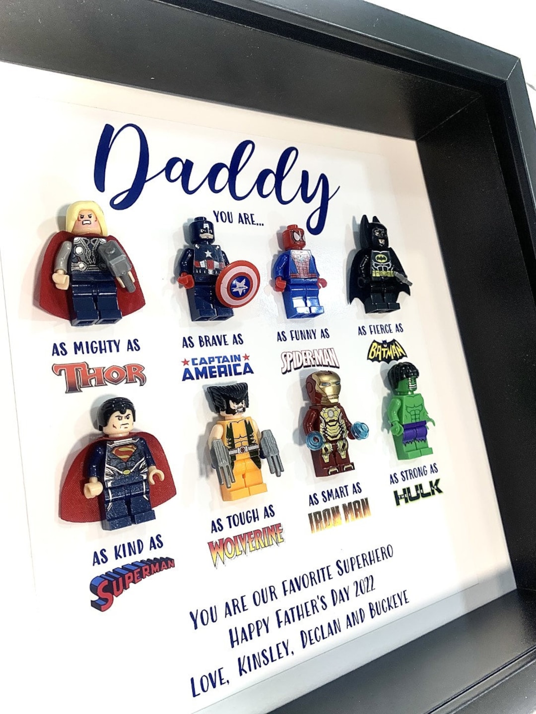 Personalised Dad Daddy Super Hero Box Frame / Christmas Gifts - Etsy