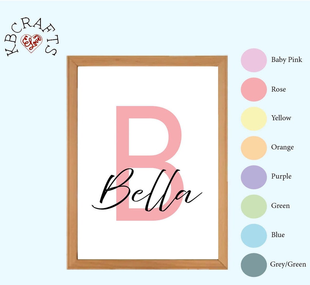 Custom Initial Print, Name Printable, Personalised Name Print ...