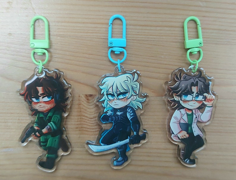 Metal Gear Solid Character Charms // Solid Snake, Otacon, Pliskin ...