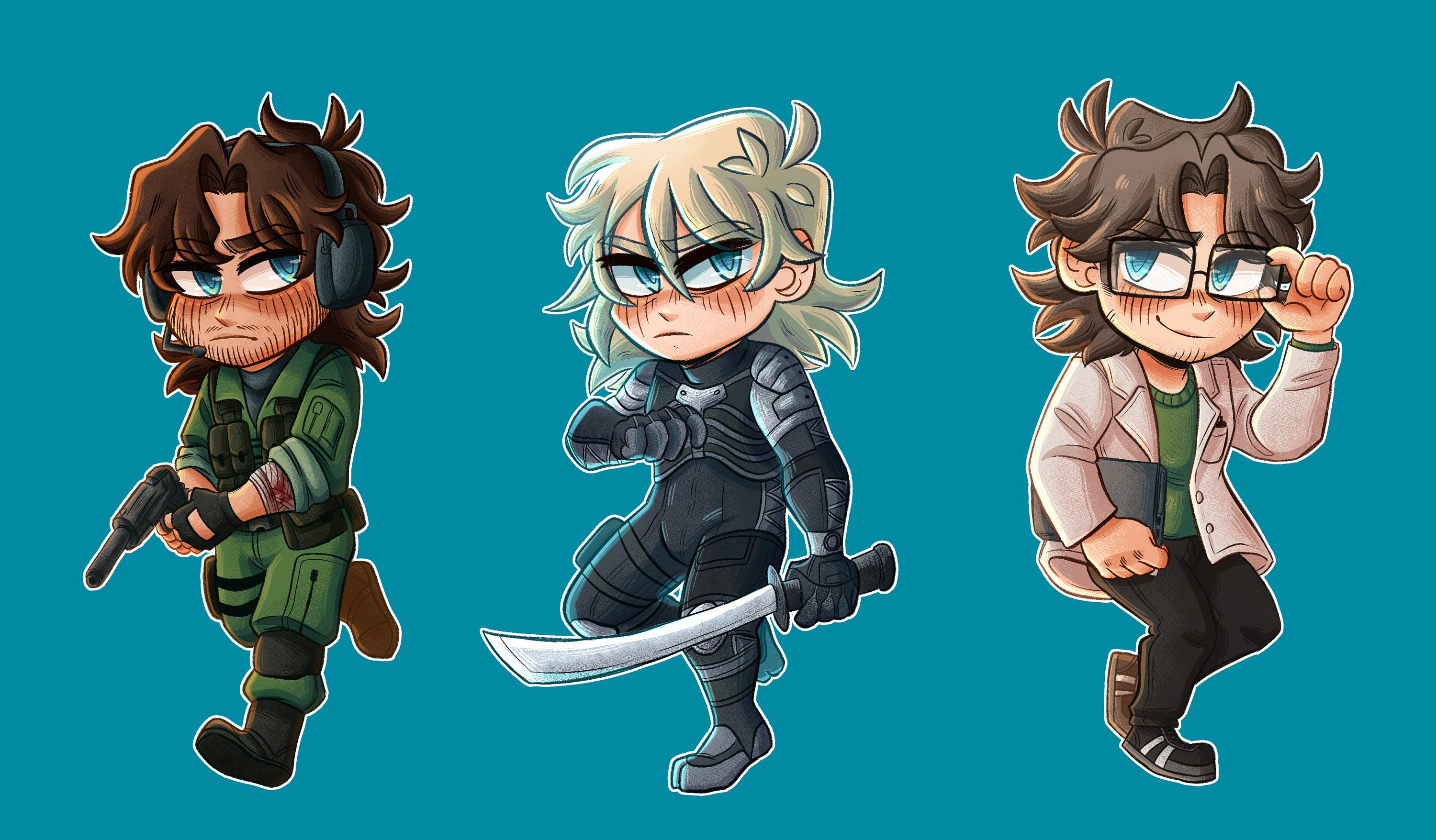 Metal Gear Solid Character Charms // Solid Snake, Otacon, Pliskin ...