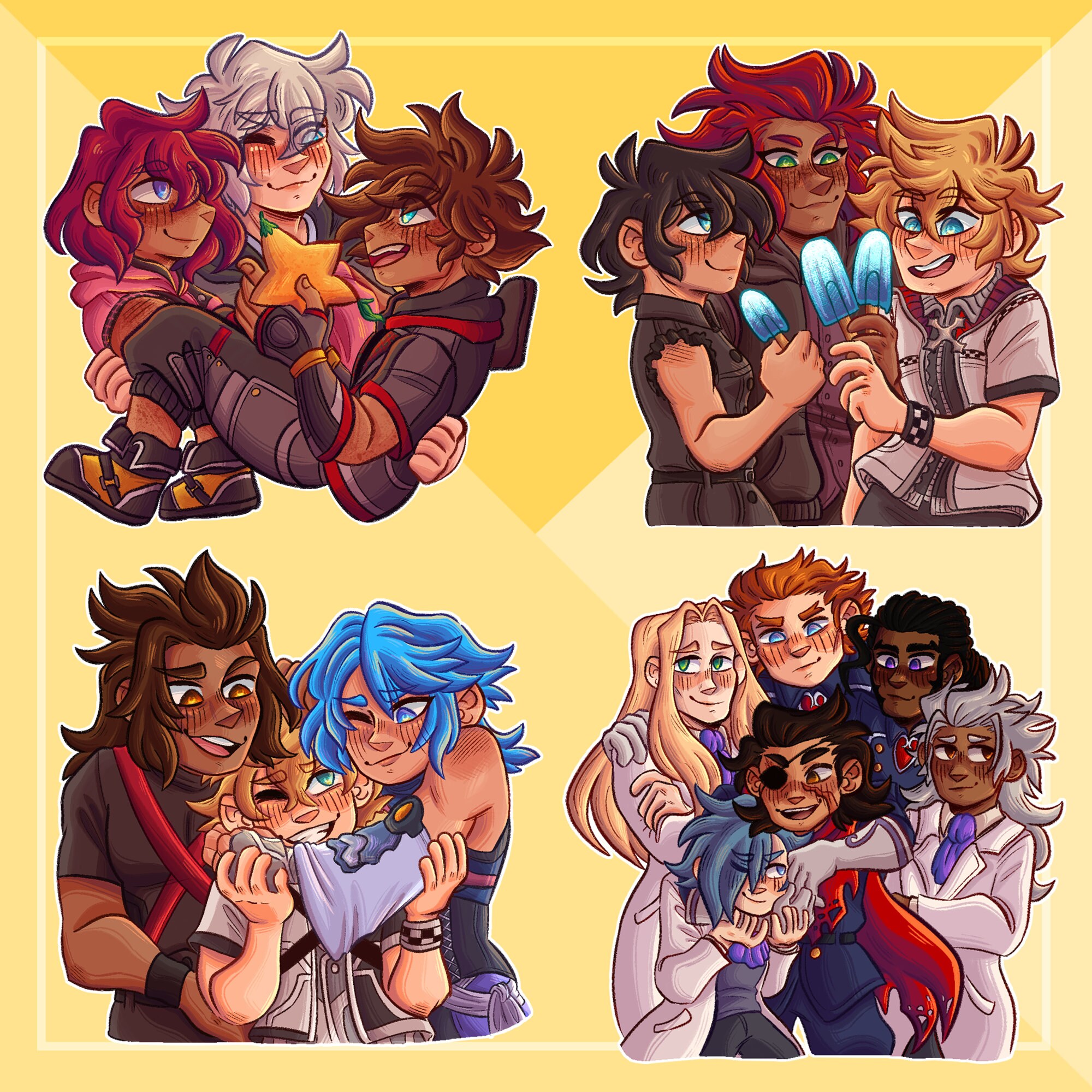 Kingdom Hearts Trio Charms Destiny Trio Seasalt Trio - Etsy