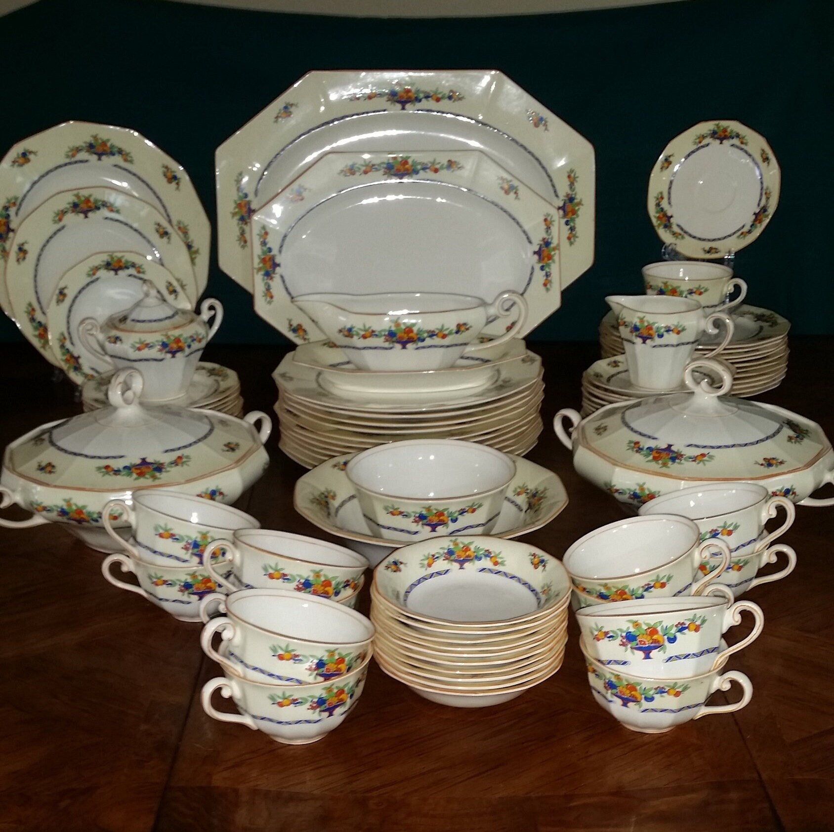 ART DECO, Myott, Sons & Co. Dinner Set for 12, 'dictator' Pattern 2176 ...