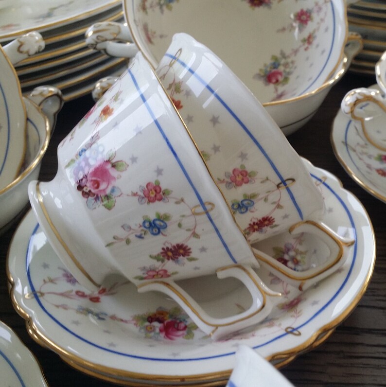 Rare Find, 56 Pc. Royal Crown Derby, Melrose Pattern, 8 Complete Place ...