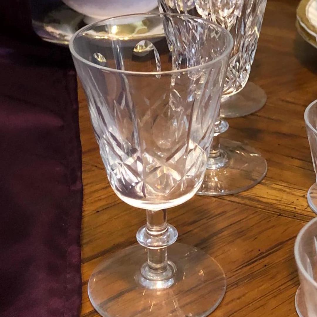 3 Edinburgh Crystal Wine Glasses, Cross and Olive Pattern, Made in ...