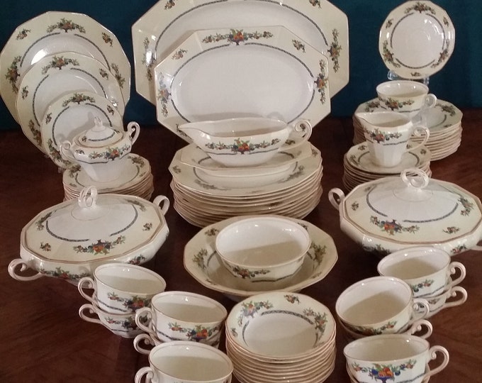 ART DECO, Myott, Sons & Co. Dinner Set for 12, 'dictator' Pattern 2176 ...