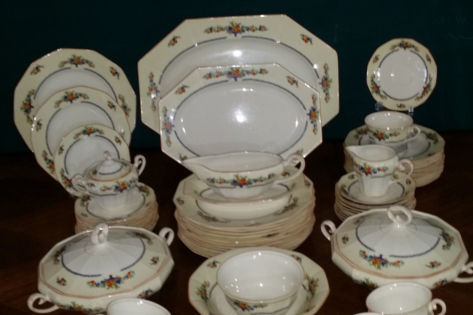 ART DECO, Myott, Sons & Co. Dinner Set for 12, 'dictator' Pattern 2176 ...