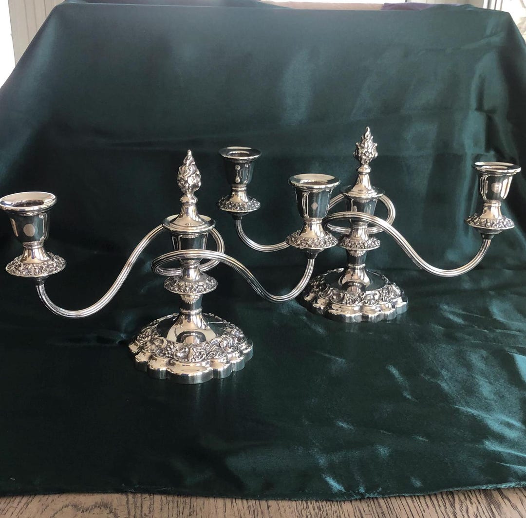 Birks Regency Plate Candelabra. 2 Matching Tabletop Candelabra ...
