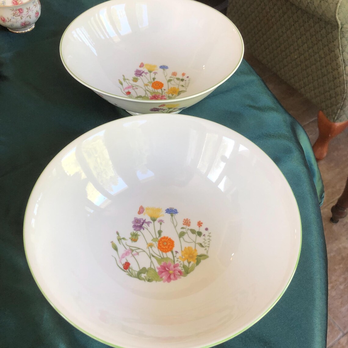 2 Denby Wonderland Pattern Pedestal Bowls. Vintage. Made in Portugal ...