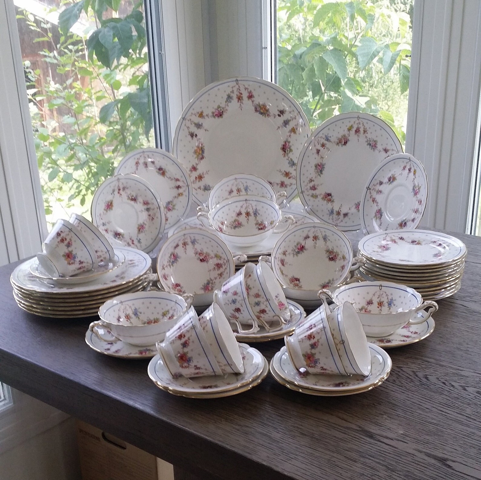 Rare Find, 56 Pc. Royal Crown Derby, Melrose Pattern, 8 Complete Place ...