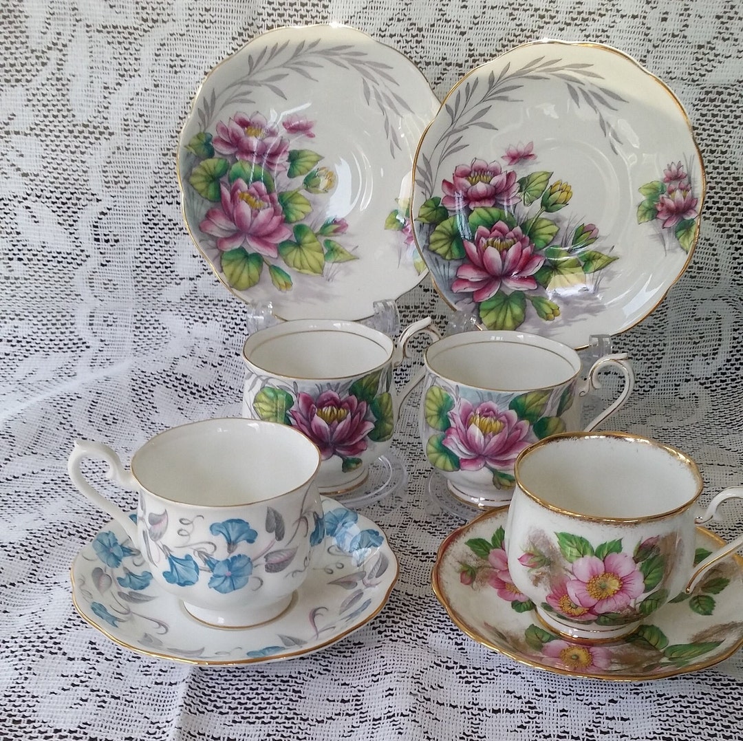 Royal Albert Hampton Shaped Teacup Sets, 3 Patterns, Flower of the ...