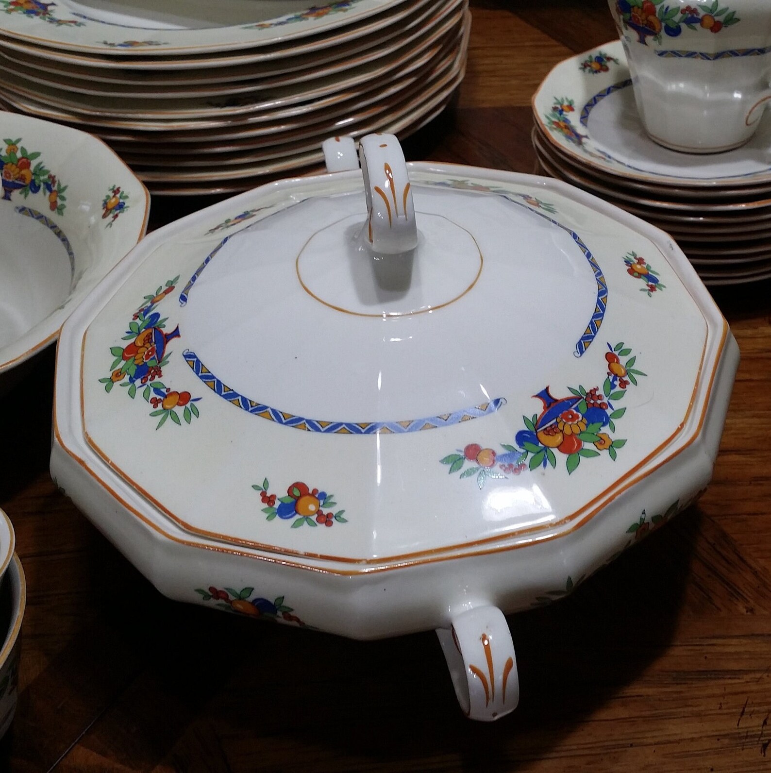 ART DECO, Myott, Sons & Co. Dinner Set for 12, 'dictator' Pattern 2176 ...