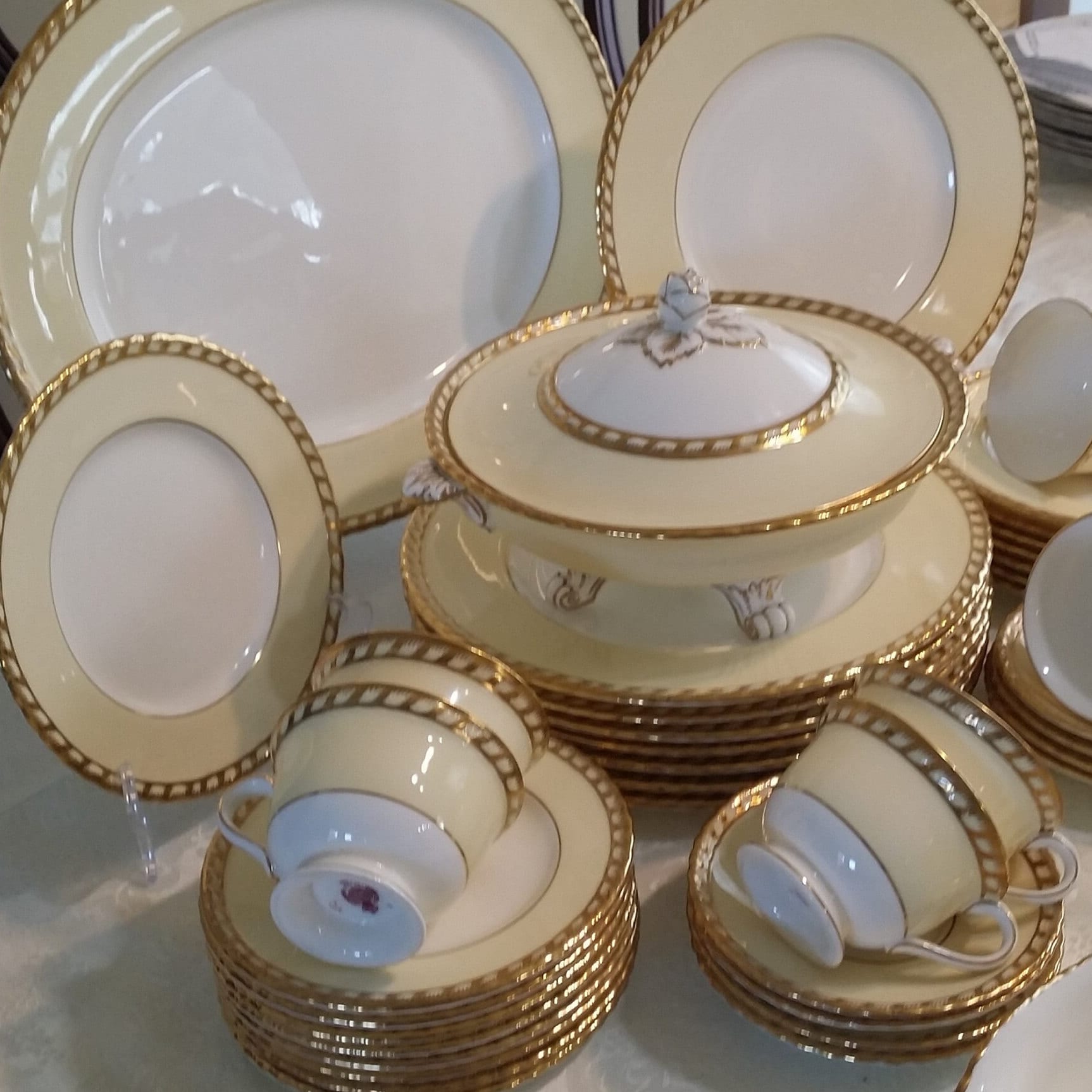Minton 1793 Commodore Pattern, 46 Pc. Antique Dinner Set for 8 Plus ...