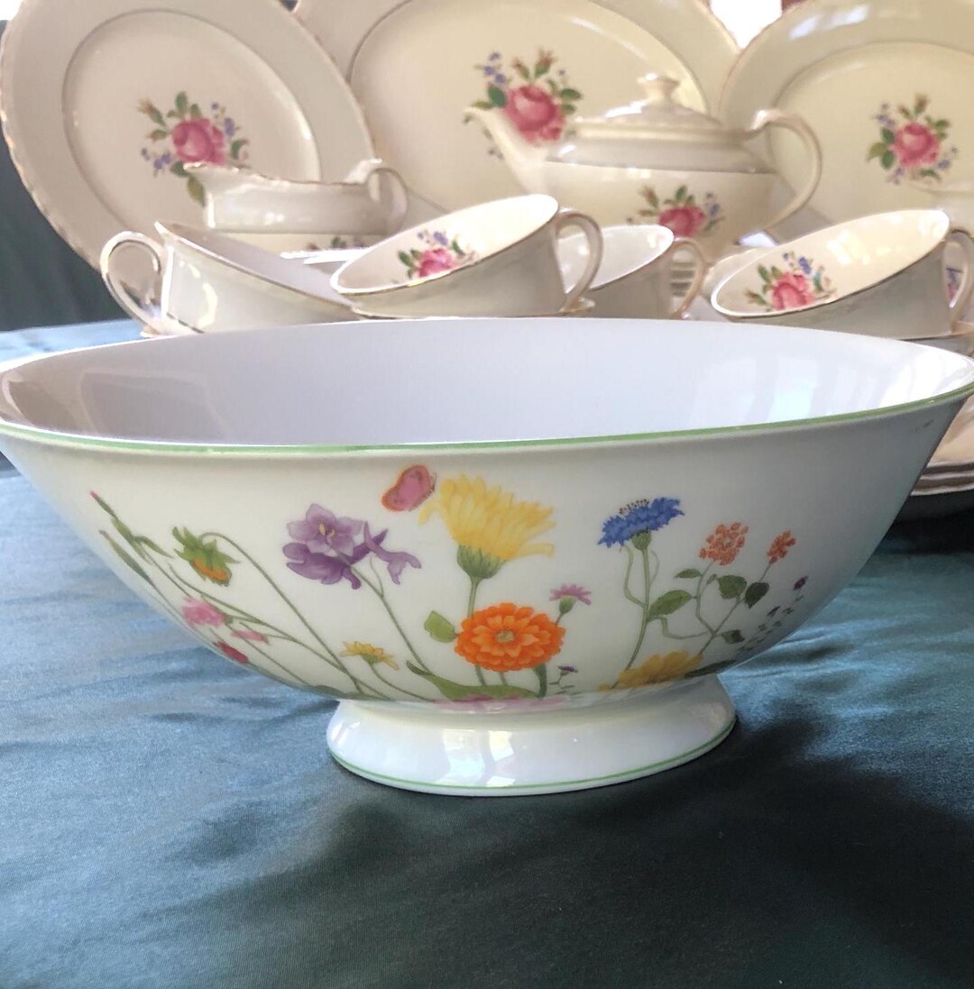 2 Denby Wonderland Pattern Pedestal Bowls. Vintage. Made in Portugal ...