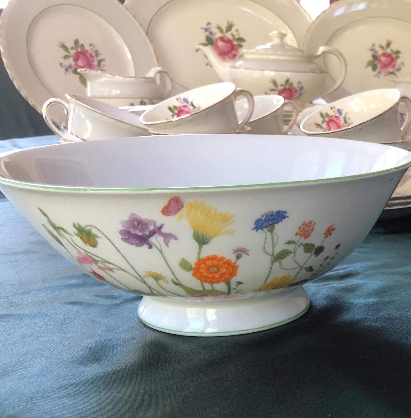 2 Denby Wonderland Pattern Pedestal Bowls. Vintage. Made in Portugal ...