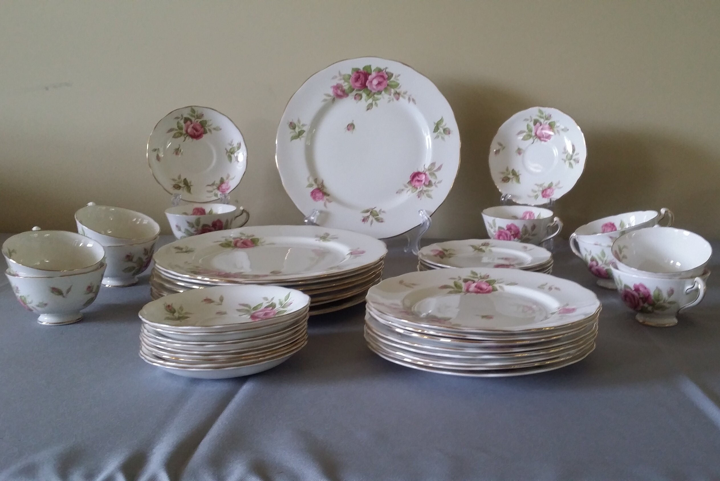 40 Pc Adderley Dinner Service Pattern ADD7055 Beautiful Pink - Etsy