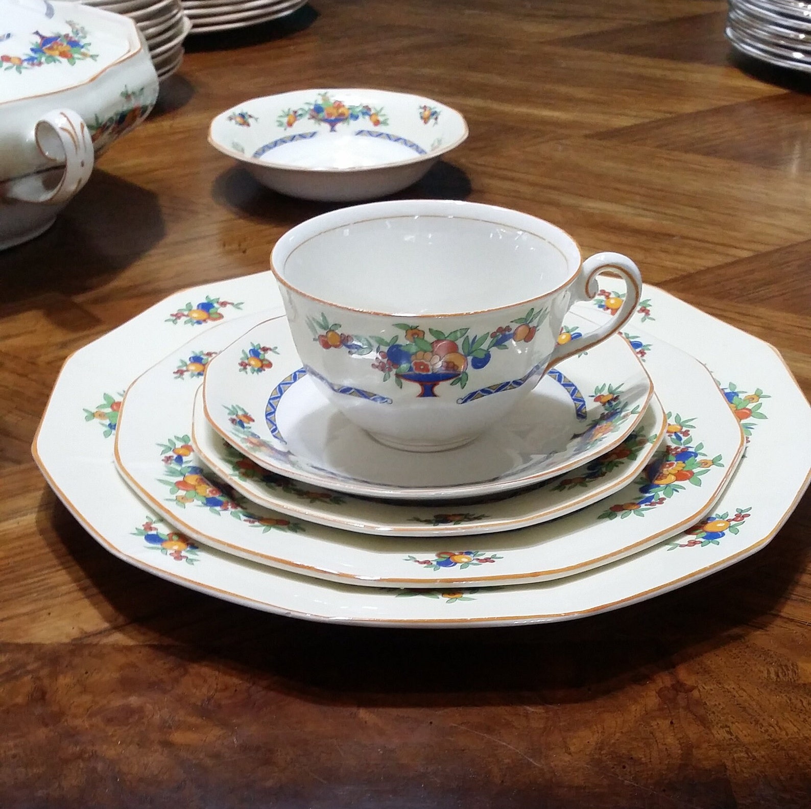 ART DECO, Myott, Sons & Co. Dinner Set for 12, 'dictator' Pattern 2176 ...