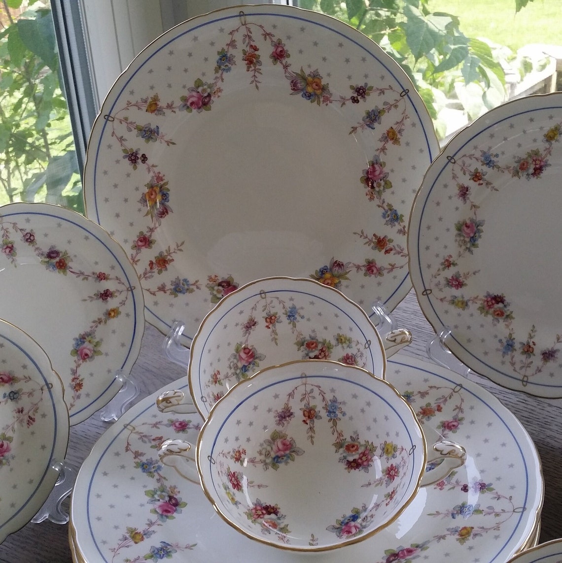 Rare Find, 56 Pc. Royal Crown Derby, Melrose Pattern, 8 Complete Place ...