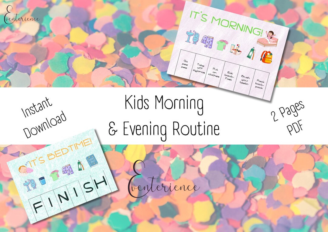 Kids - Morning and Evening Routine - Download & Print - Digital Instant ...