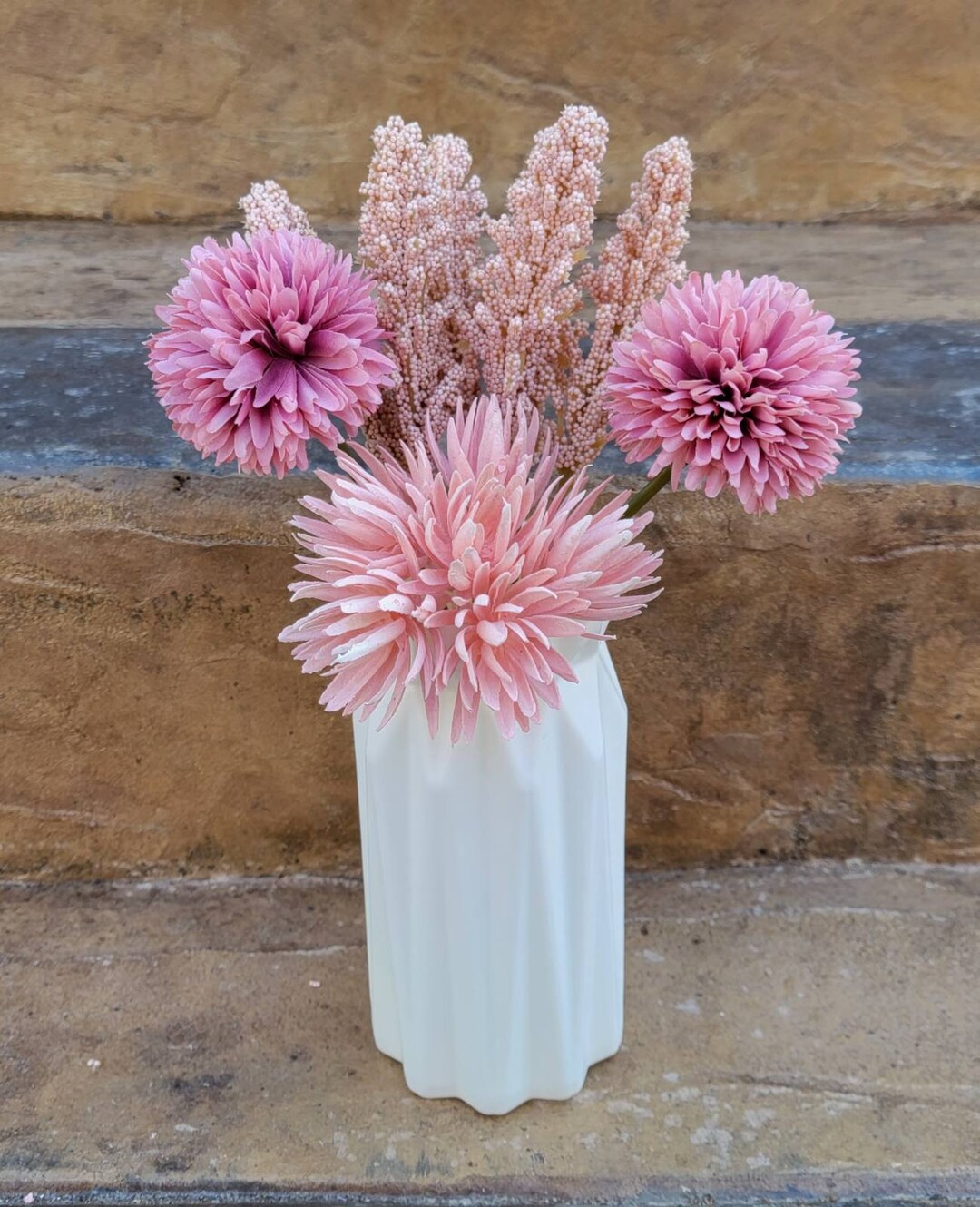 Pink Artificial Flowers Arrangment/spring Decor/light Weight / Spring ...