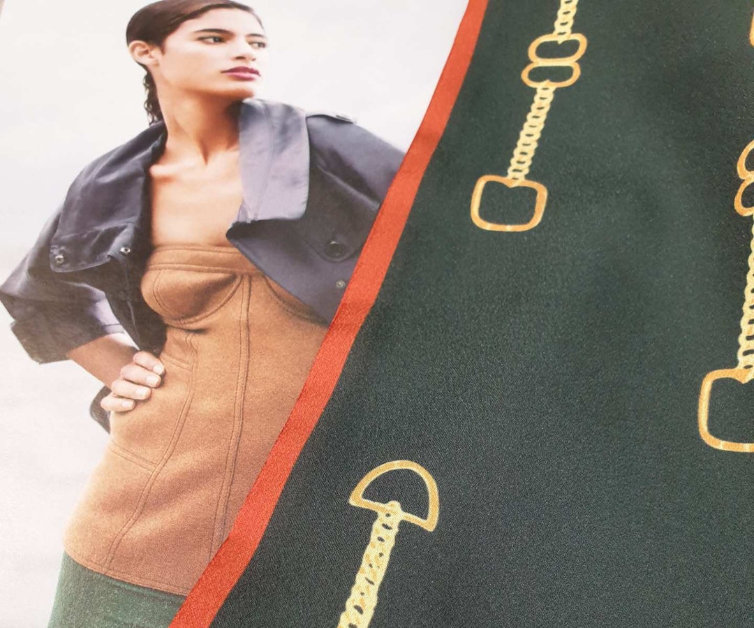 Luxury Scarf/floral and Chain Pattern Scarf/fashion Designer Scarf ...