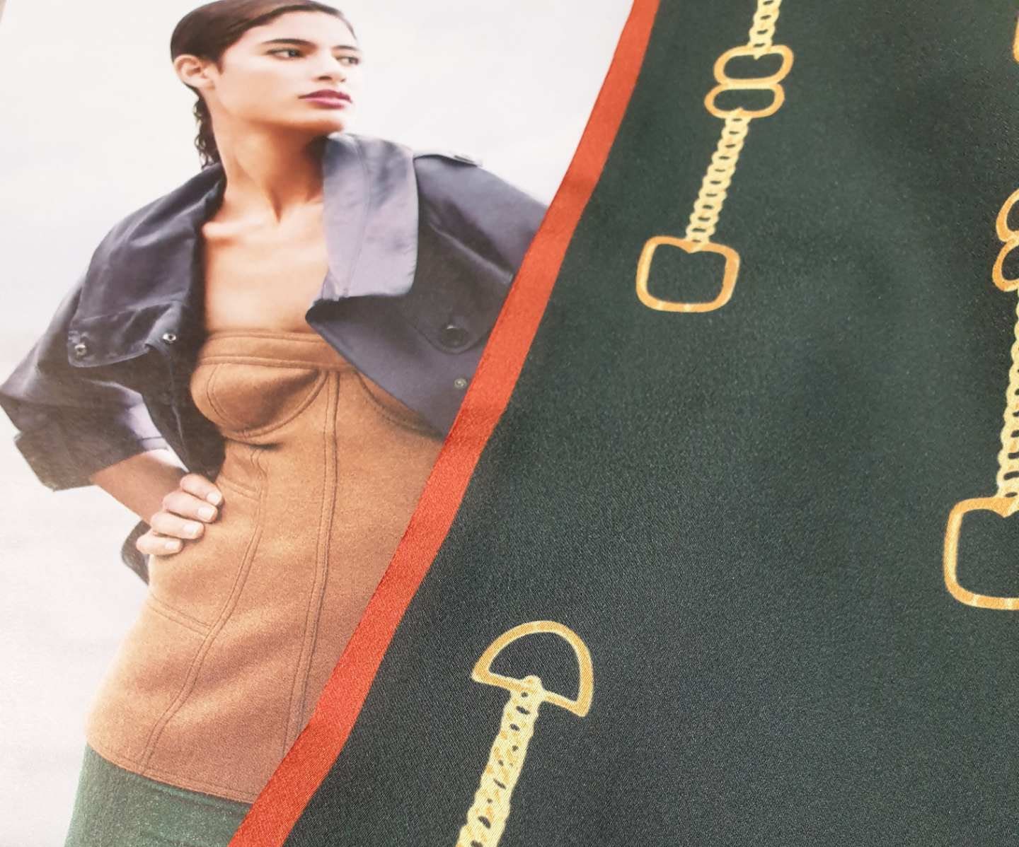 Luxury Scarf/floral and Chain Pattern Scarf/fashion Designer Scarf ...