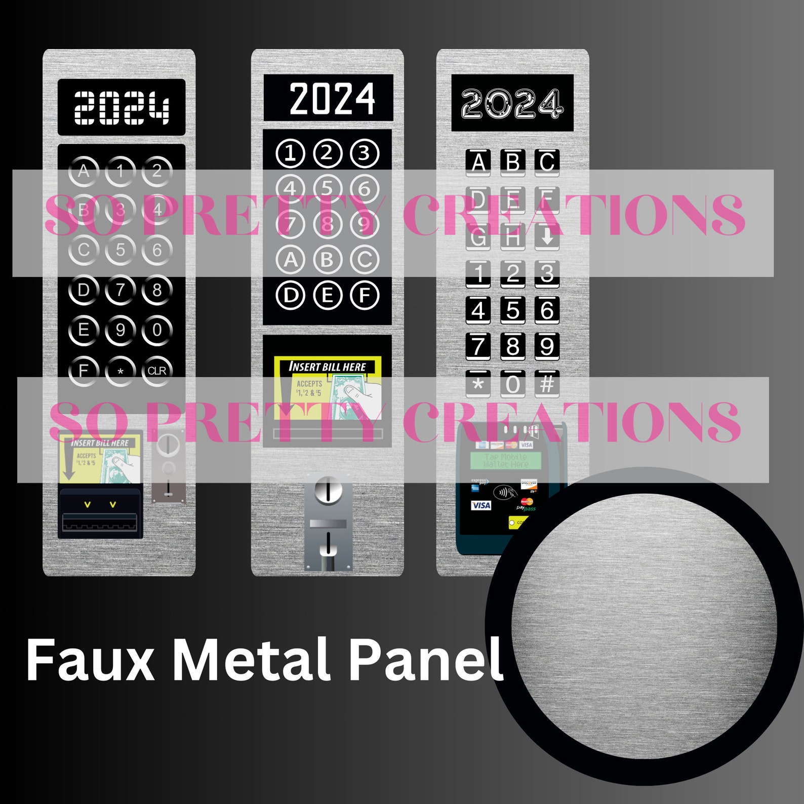 Vending Machine Payment Panel PNG Faux Metallic - Etsy