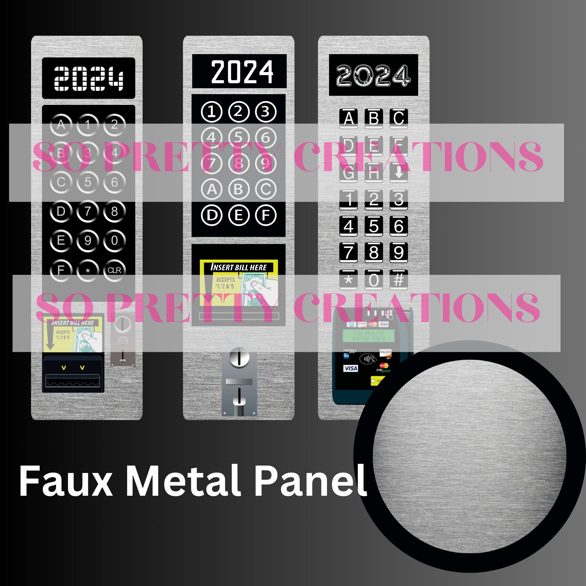 Vending Machine Payment Panel PNG Faux Metallic - Etsy