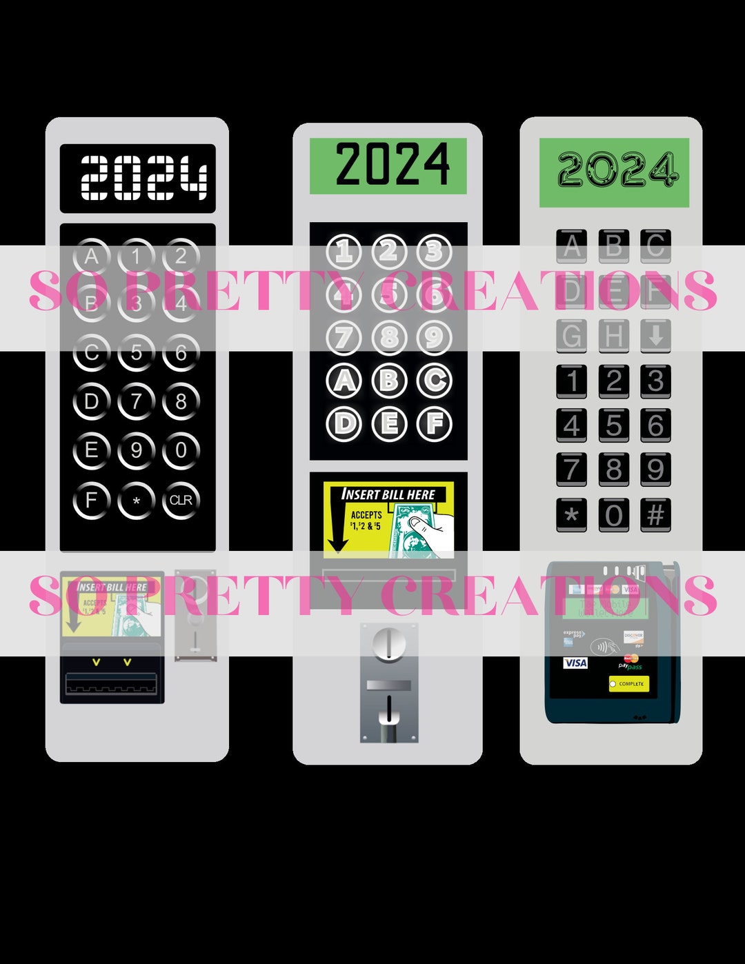 Vending Machine Payment Panel PNG Basic Grey - Etsy