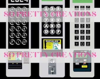 Vending Machine Payment Panel PNG Black and Grey - Etsy