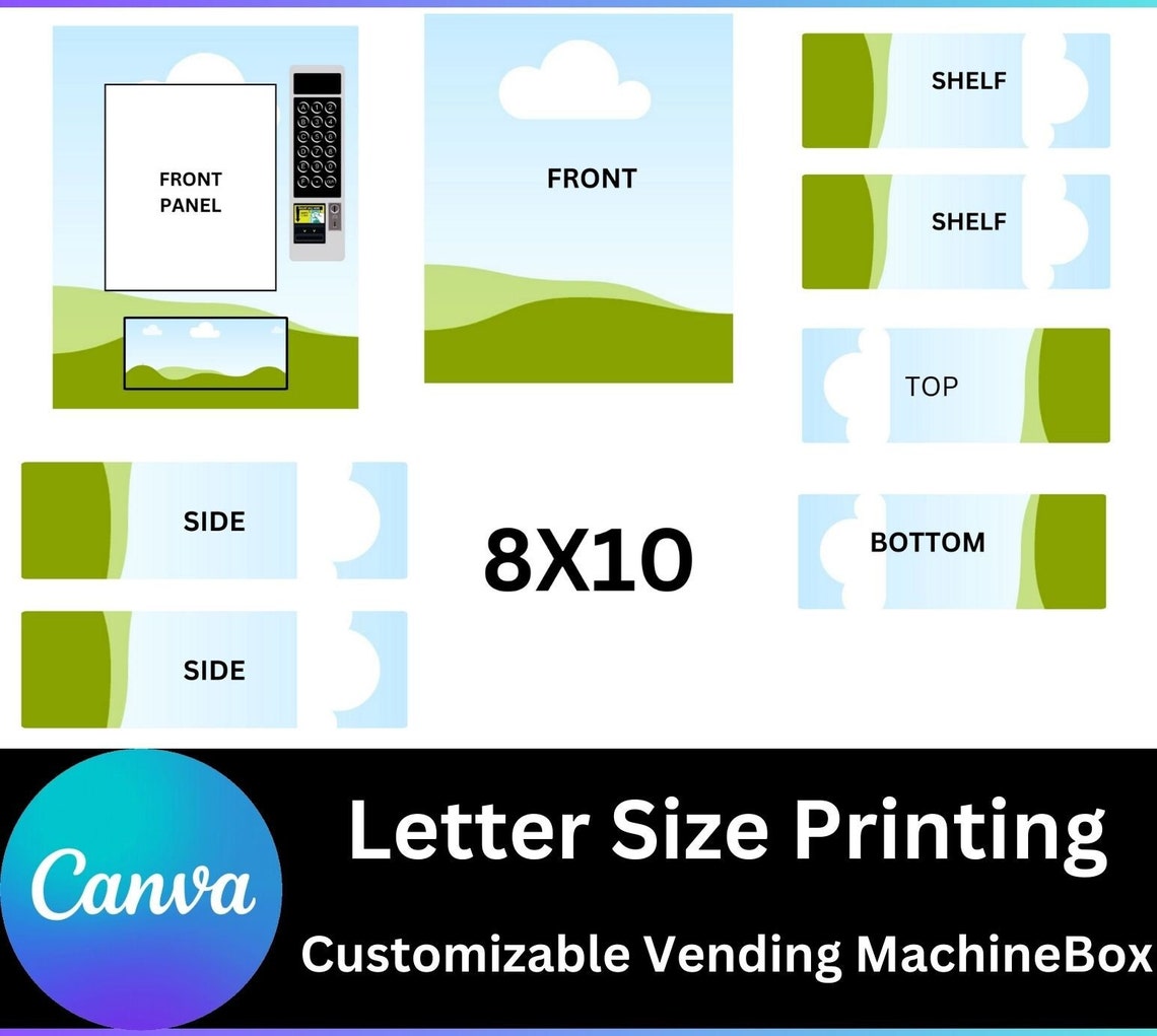 8x10 Vending Machine Template Blank Canva Editable - Etsy