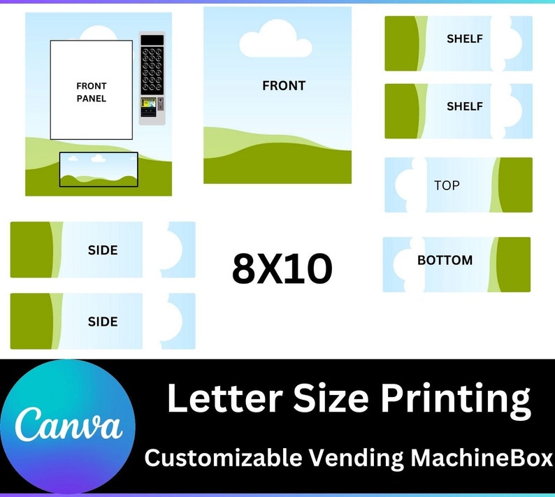 8"x10" Vending Machine Template Blank Canva Editable - Etsy