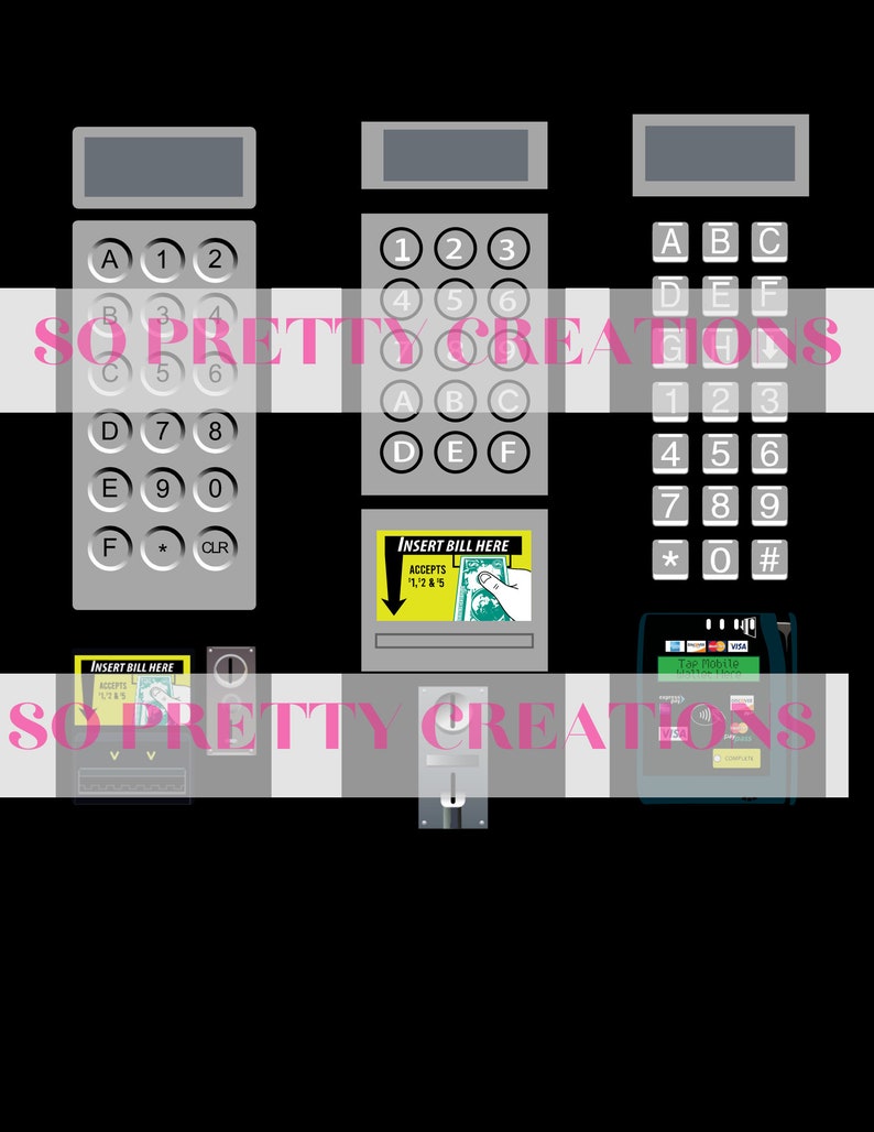 Vending Machine Payment Panel PNG Black and Grey - Etsy