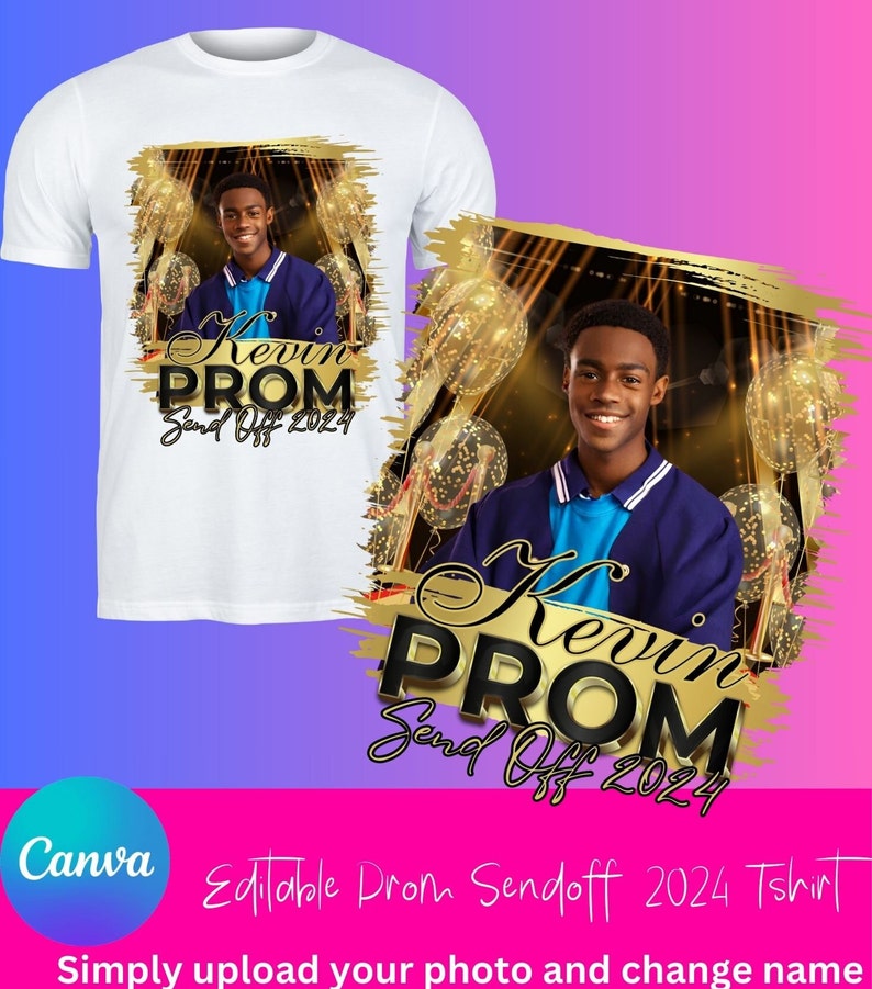 Editable Prom Send off Custom T-shirt Design Black and Gold - Etsy