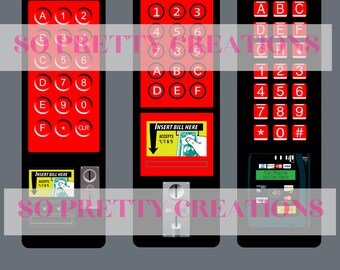 Vending Machine Payment Panel PNG Black and Grey - Etsy