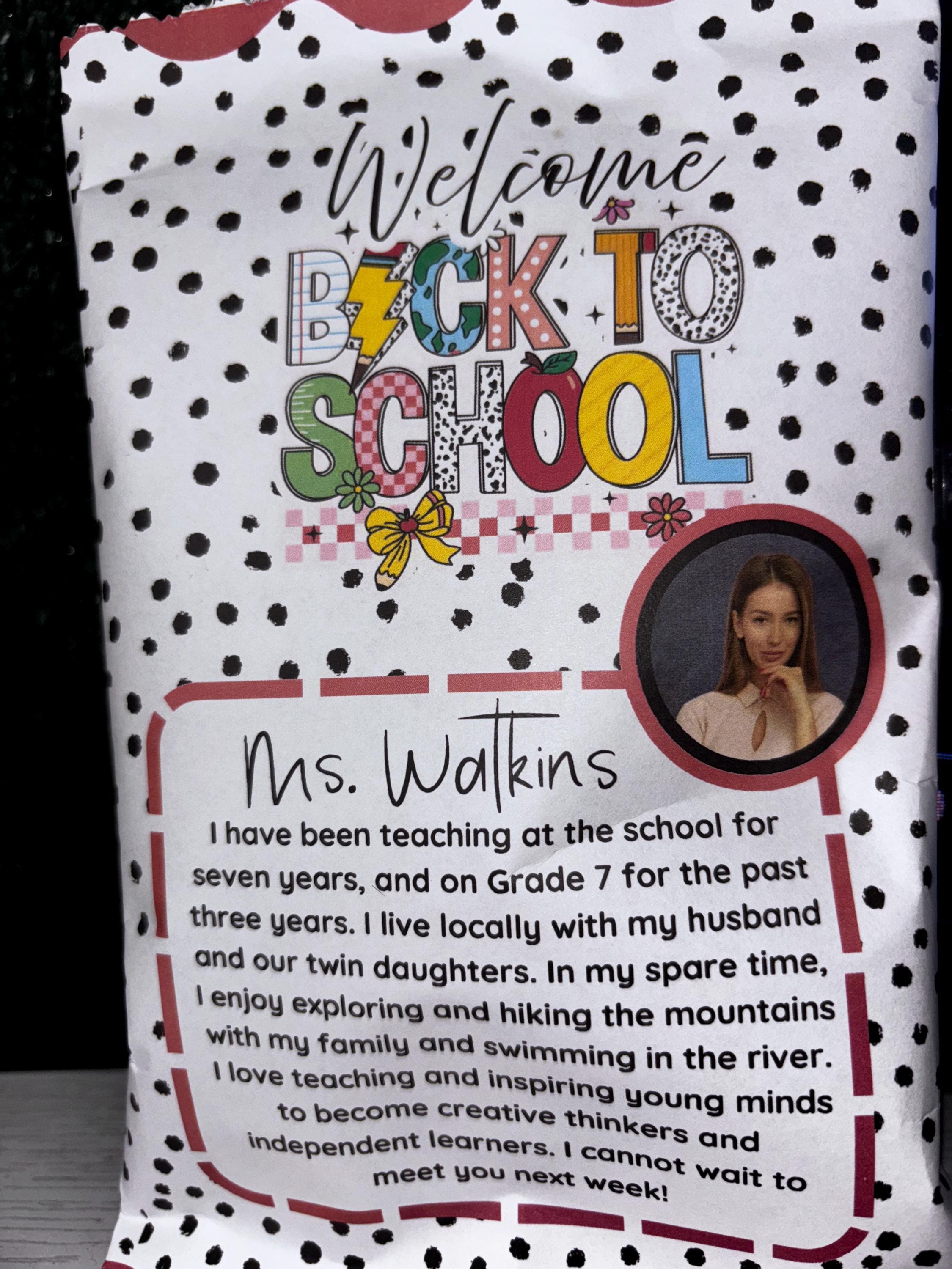 Back to School Canva Editable Chip Bag Template - Etsy