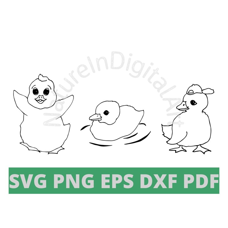 Duckling Svg Bundle Printable Hand Drawn Cartoon Baby Ducks - Etsy