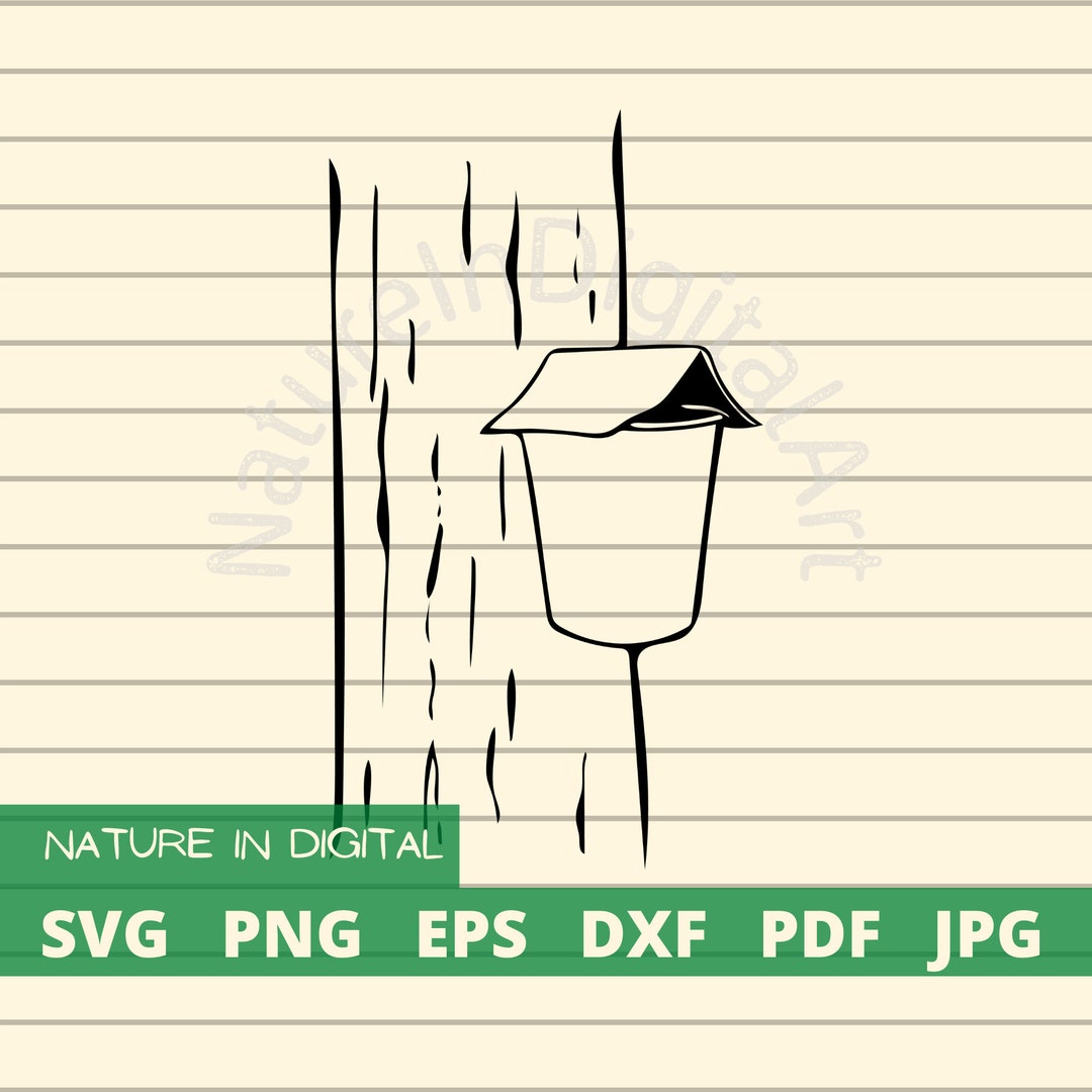 Maple Tapping Instant Digital Download, Hand Drawn Tree With Sap Bucket ...