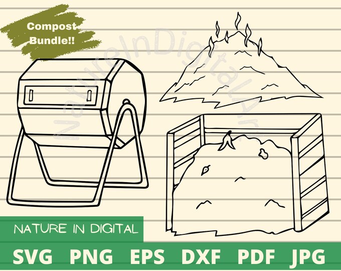 Composting SVG Bundle, Compost Tumbler Digital Download, Make Garden ...