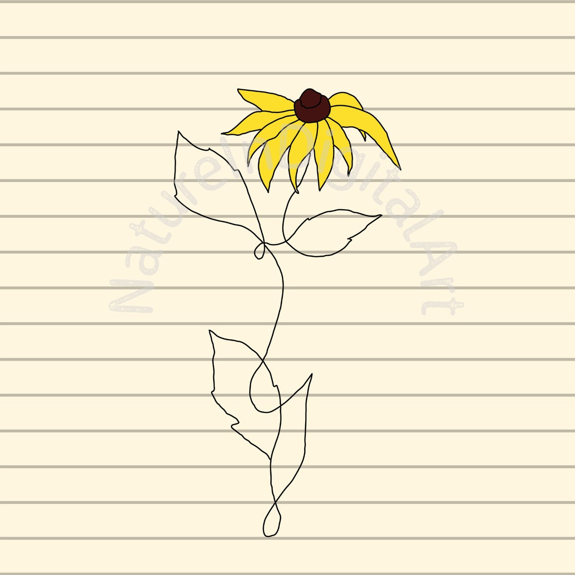 Black Eyed Susan Svg Bundle, Hand Drawn Black Eyed Susan Daisy Floral ...