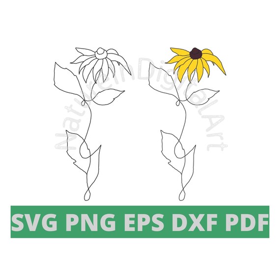 Black Eyed Susan Svg Bundle Hand Drawn Black Eyed Susan Daisy | Etsy