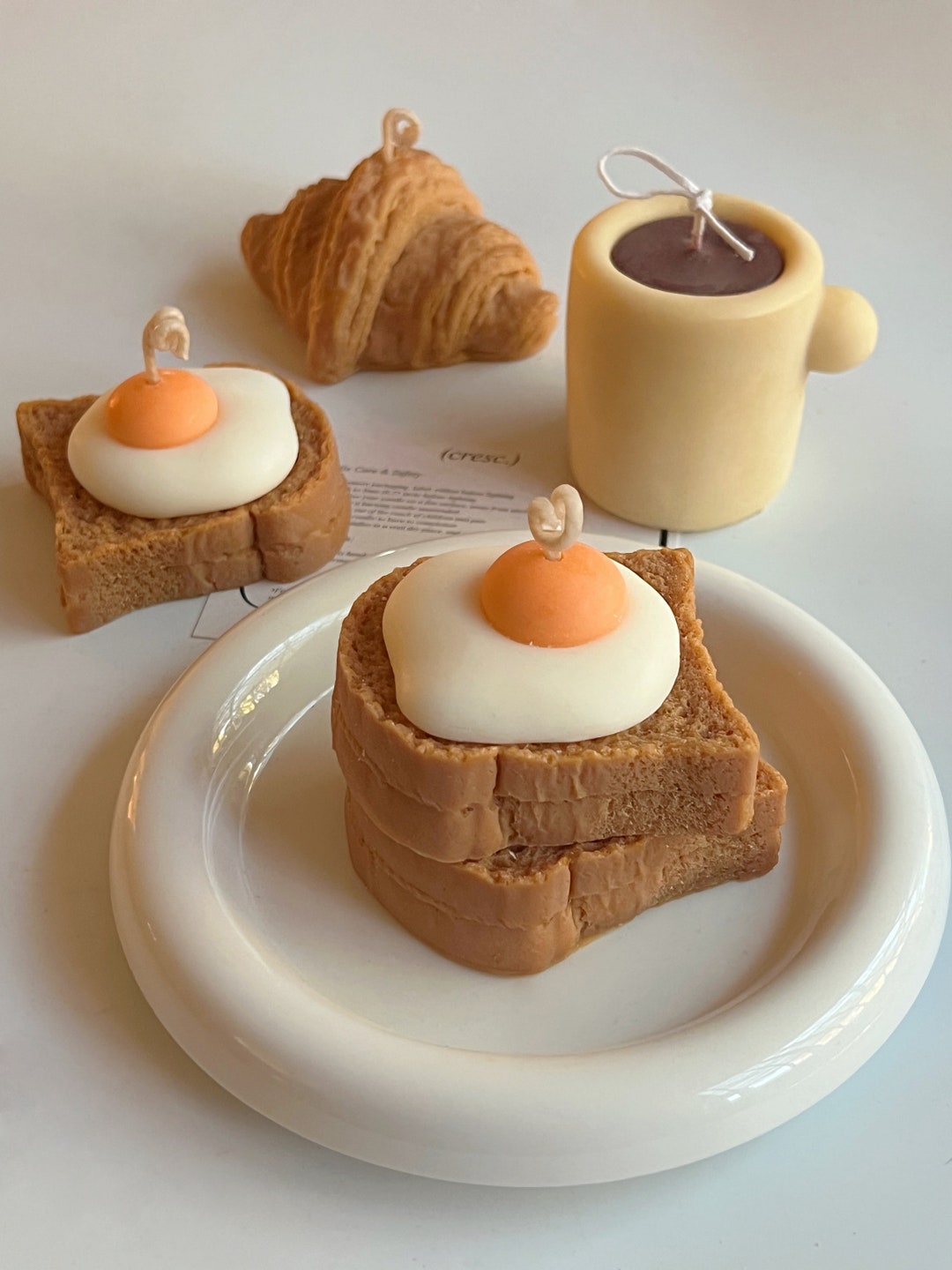 Mini Egg Toastie Bread Stack | Handmade Modern Realistic Food Candle ...