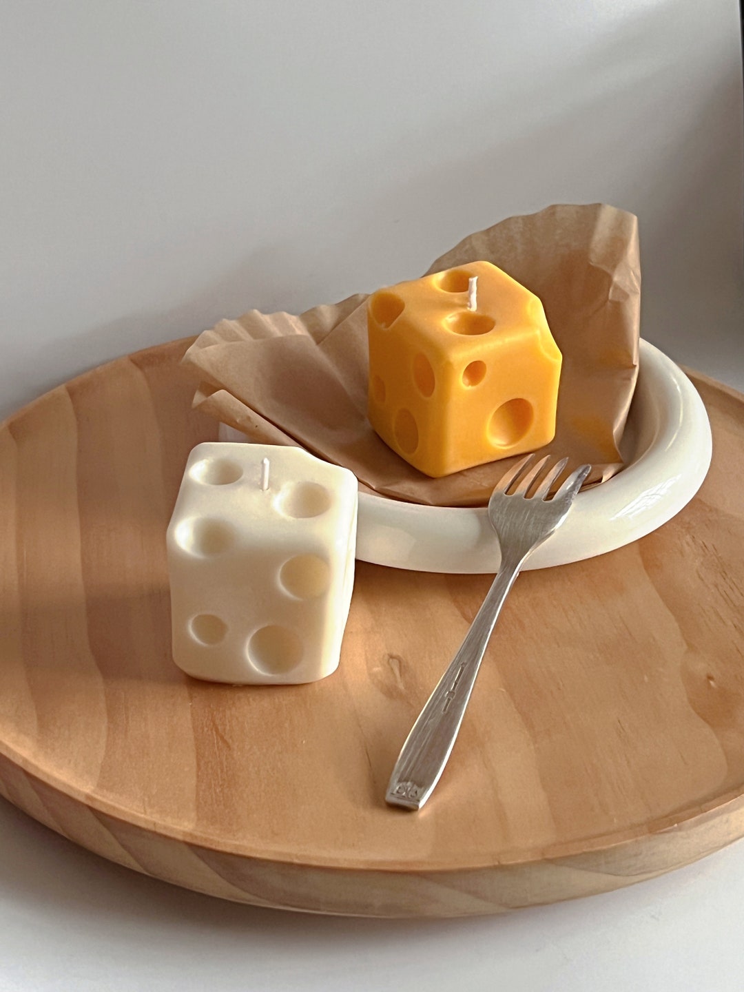 Cheese Cube Candle | Handmade Modern Realistic Food Candle | Natural ...
