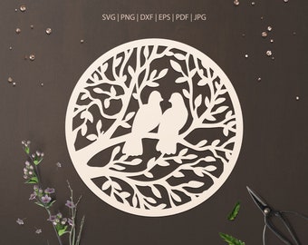 Bird on Branch Svg Bird Silhouette SVG Wreath Svg Floral - Etsy