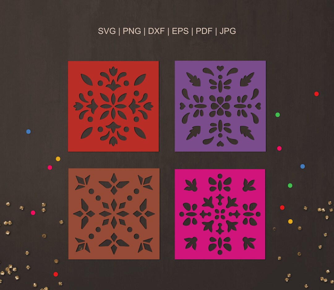 Digital Stencil Files, Stencil Cut File, Stencil Svg, Papel Picado Svg ...