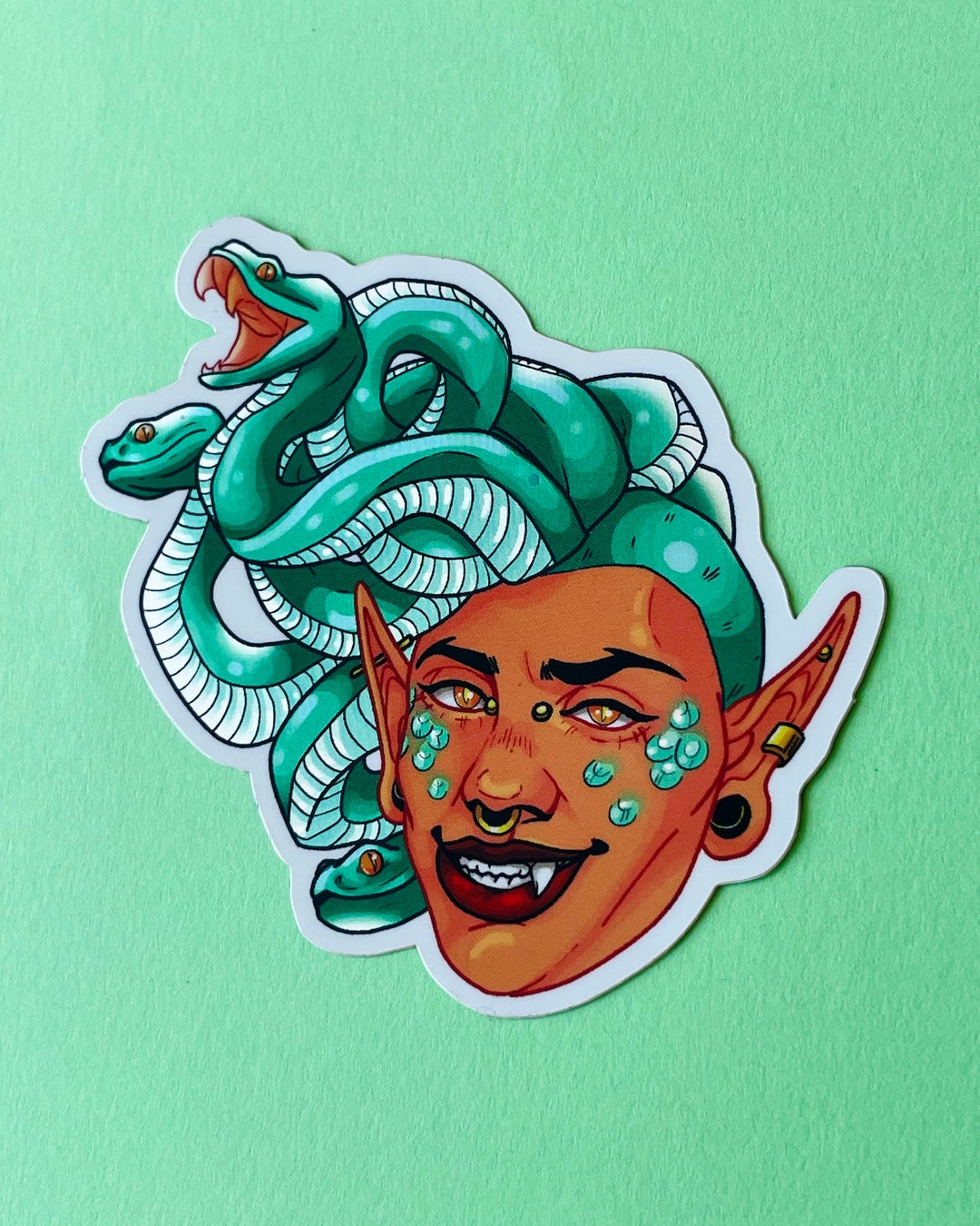 Mirror Medusa Sticker Original Art Monster Girl Fantasy DND TTRPG ...